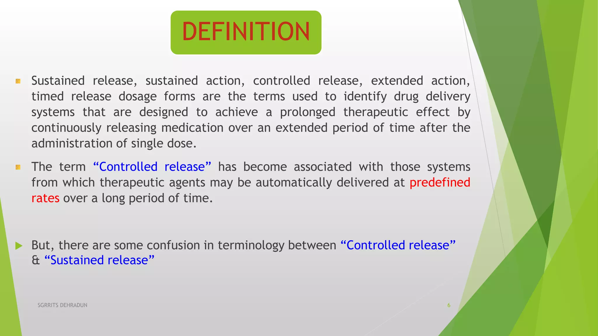 Control drug delivery system | PPTX | Chemistry | Science