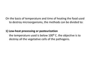 Control of microorganisms in food | PPTX
