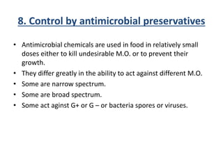 Control of microorganisms in food | PPTX