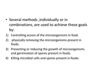 Control of microorganisms in food | PPTX
