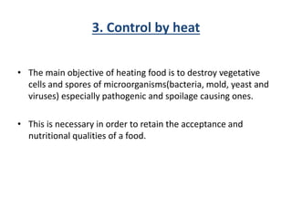 Control of microorganisms in food | PPTX