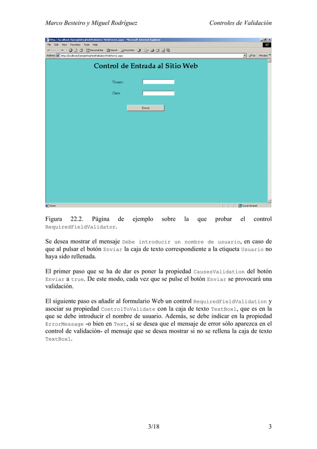 Controles Aspnet Validacion Pdf