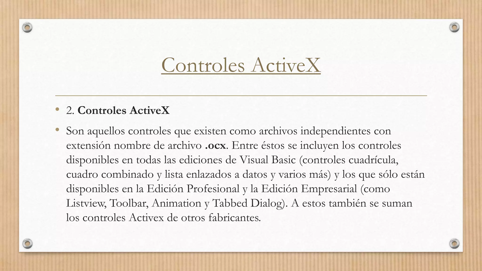Controles de visual basic | PPTX