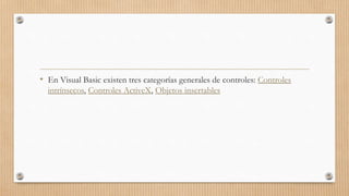 Controles de visual basic | PPTX