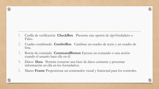 Controles de visual basic | PPTX