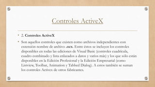 Controles de visual basic | PPTX