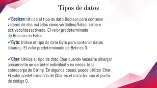 Controles y datos de visual basic | PPT