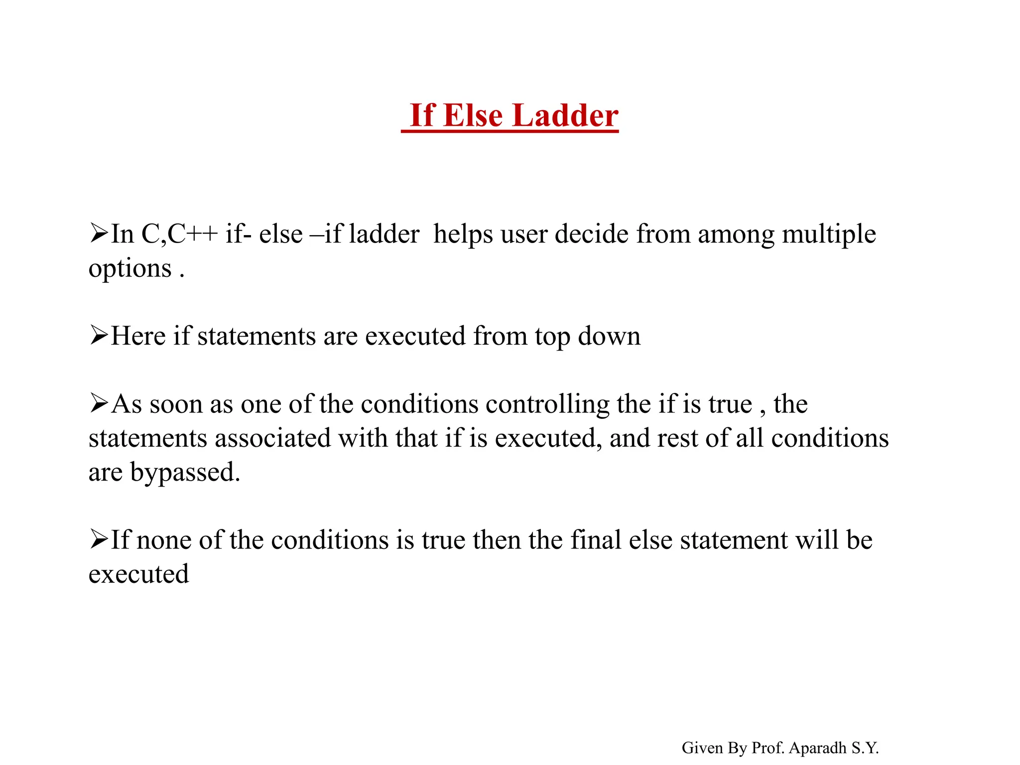 CONTROL FLOW in C.pptx | Programming Languages | Computing