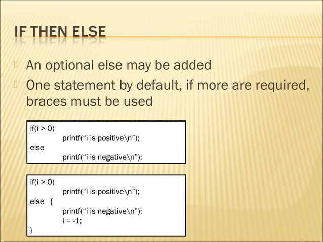 Control flow in c | PPT | Programming Languages | Computing