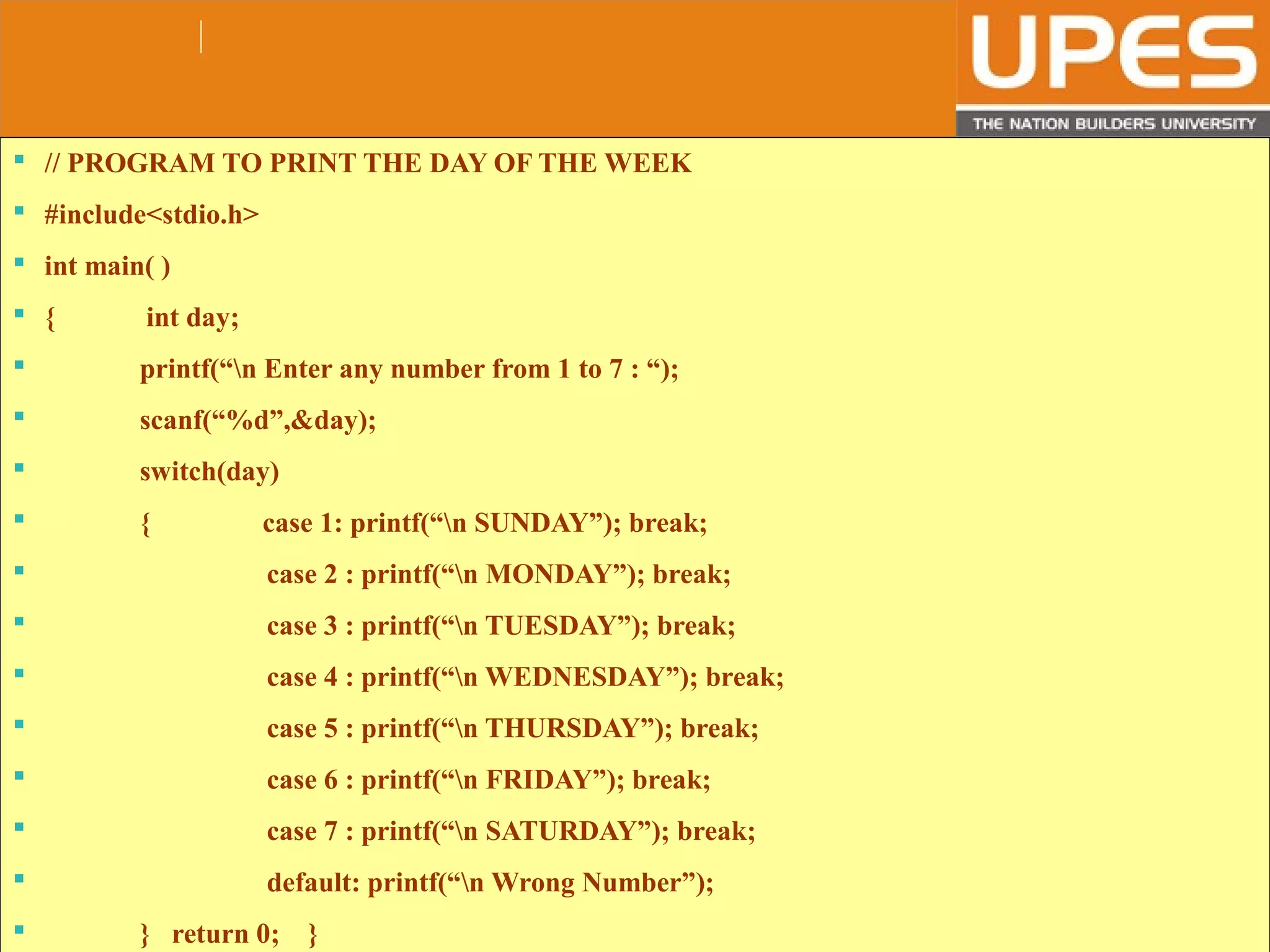 Control flow stataements | PPT