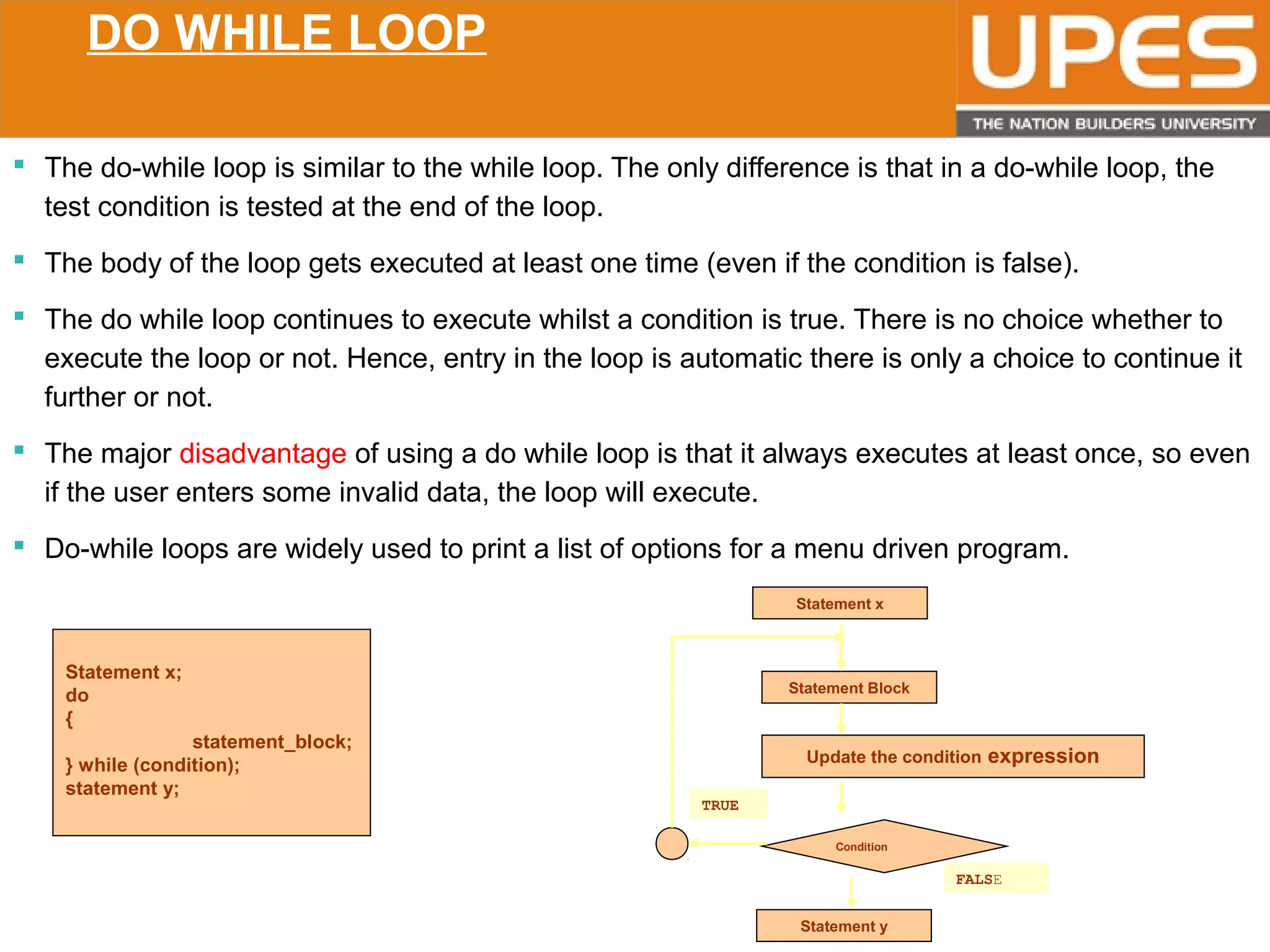 Control flow stataements | PPT