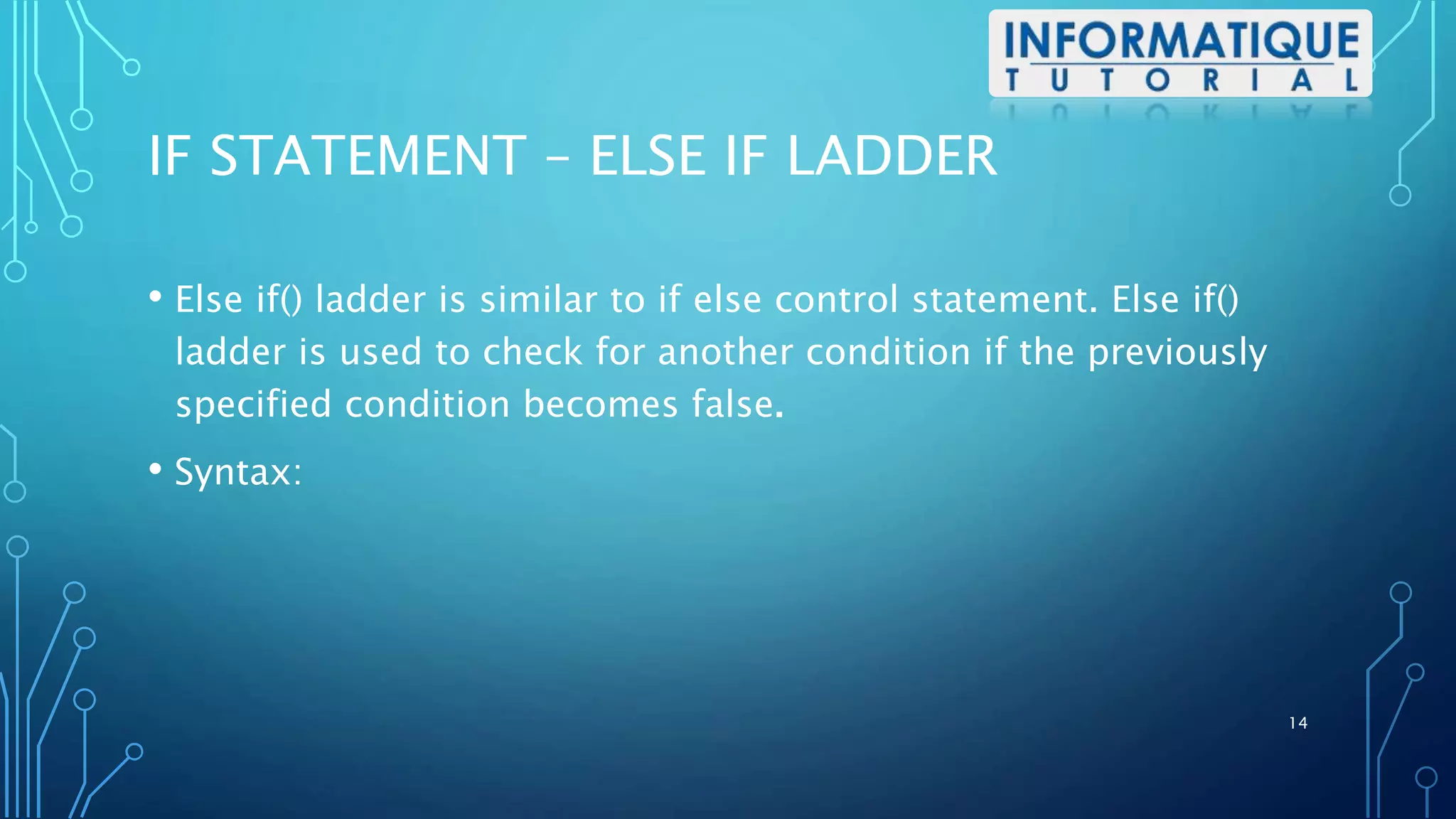 Control Flow Statements | PPTX Control Flow Statements | PPTX