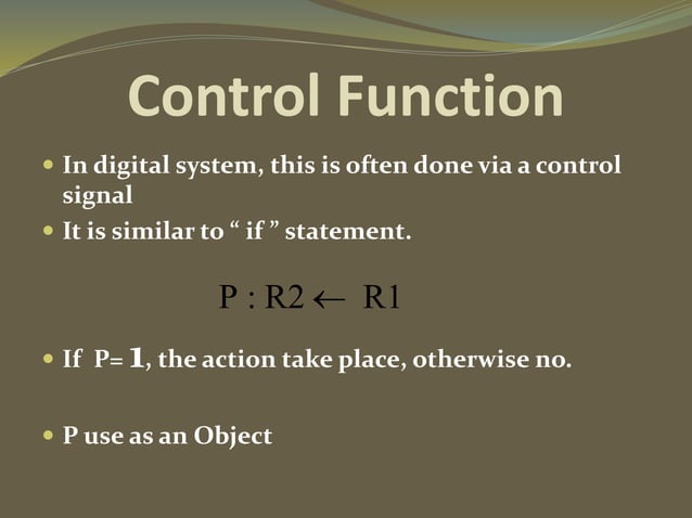 Control Function - Computer Architecture | PPTX | Operating Systems | Computer Software and ...