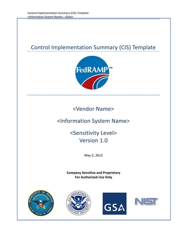 Control Implementation Summary (CIS) Template | DOCX
