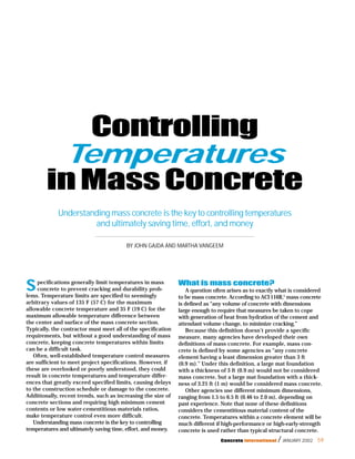 Controling temperature in mass concrete | PDF