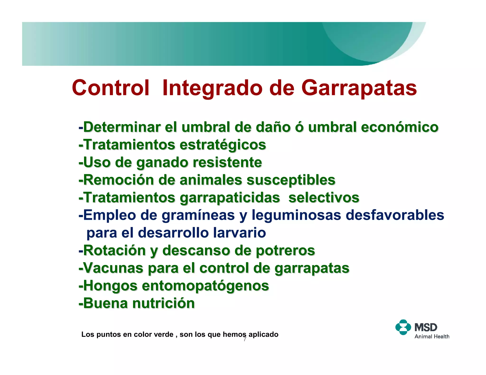 Control integrado de garrapatas fp MSD Salud Animal salud ...