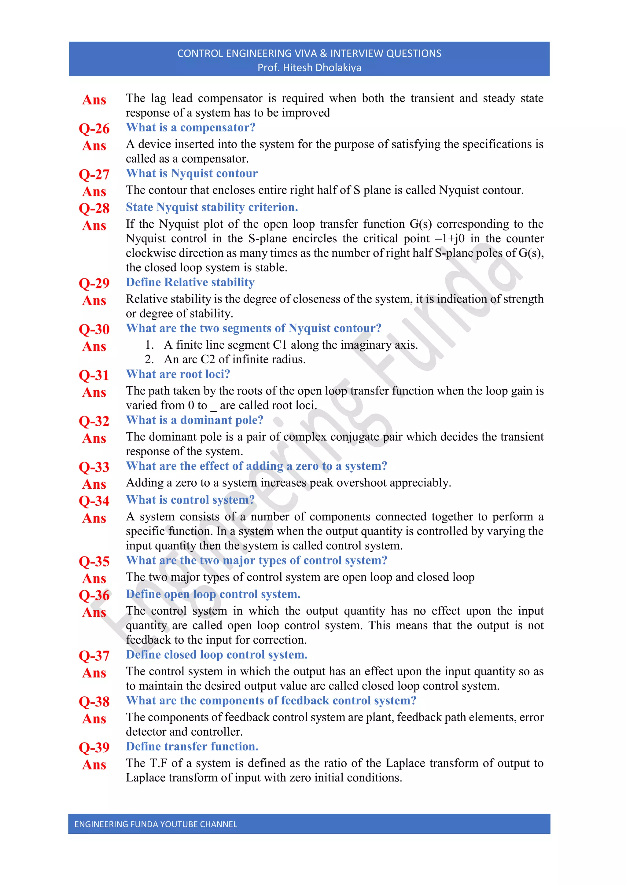 Control interview questions | PDF | Geology | Science
