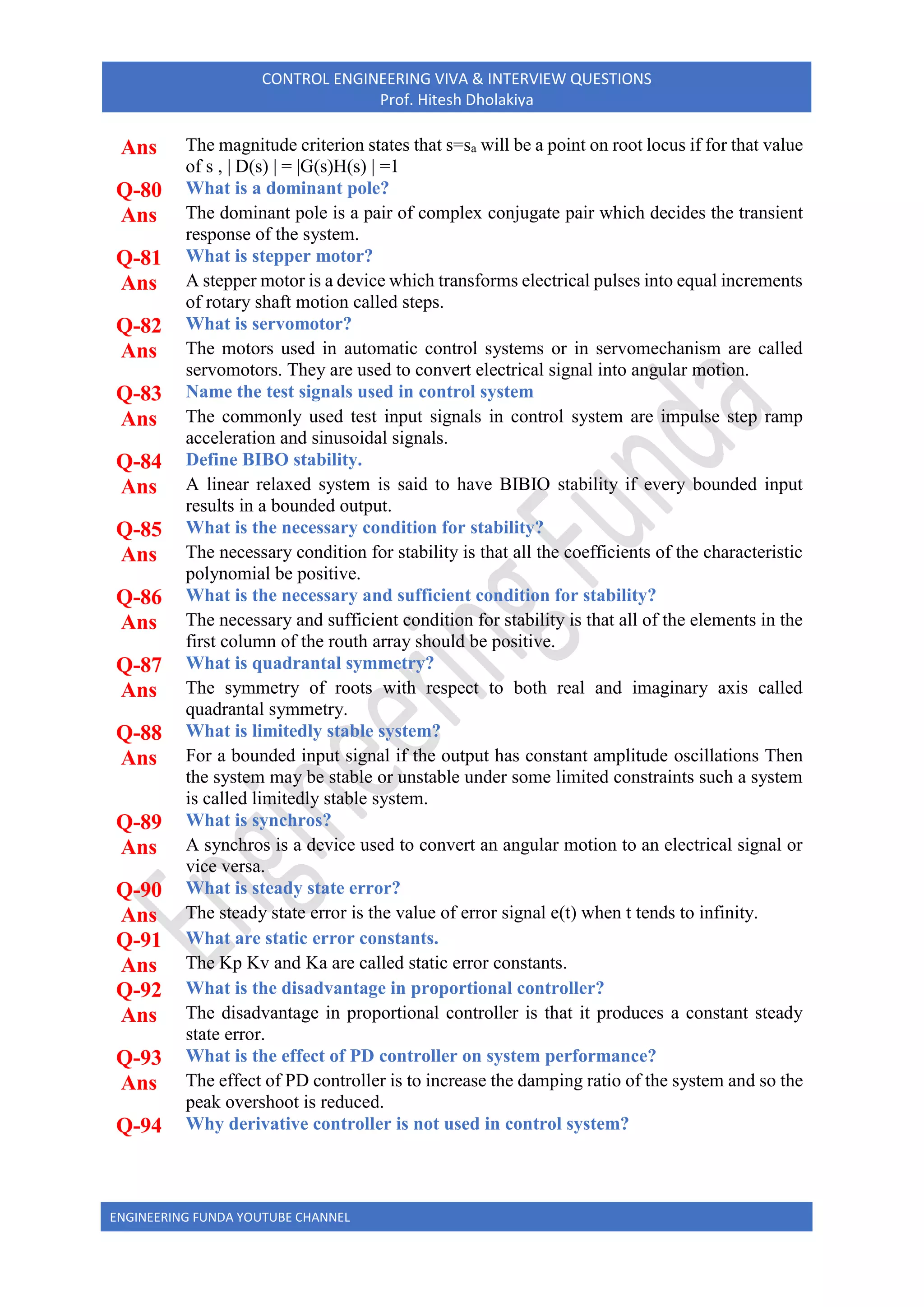 Control interview questions | PDF | Geology | Science