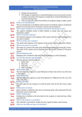 Control interview questions | PDF | Geology | Science