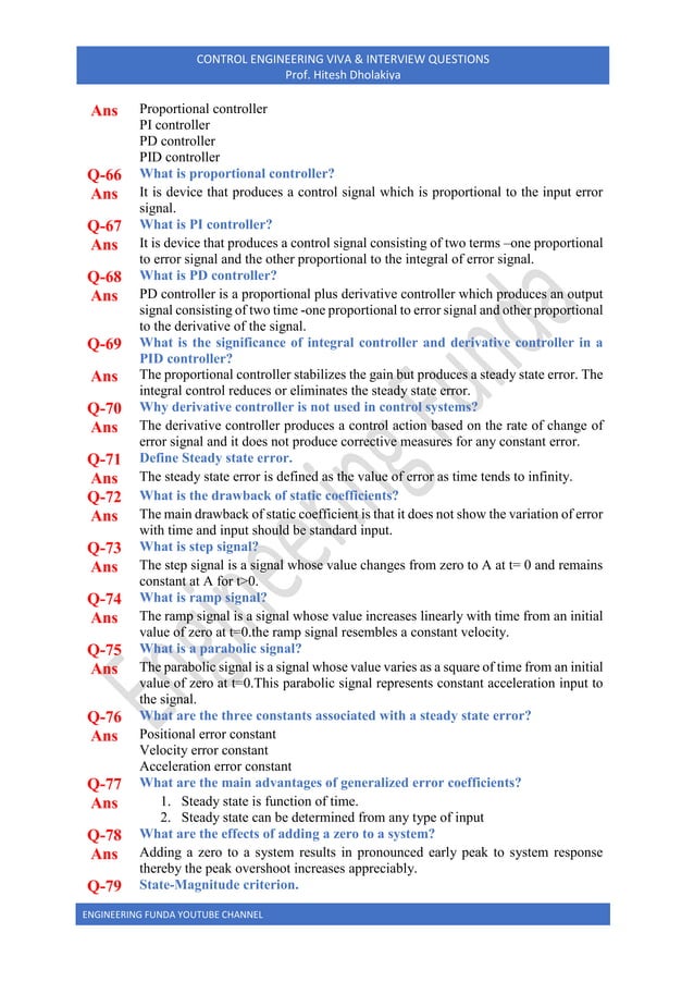 Control interview questions | PDF | Geology | Science
