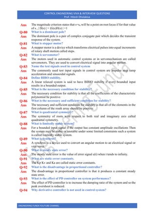 Control interview questions | PDF