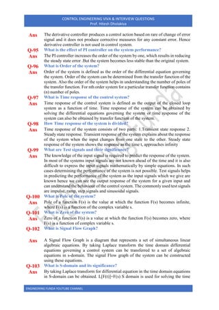 Control interview questions