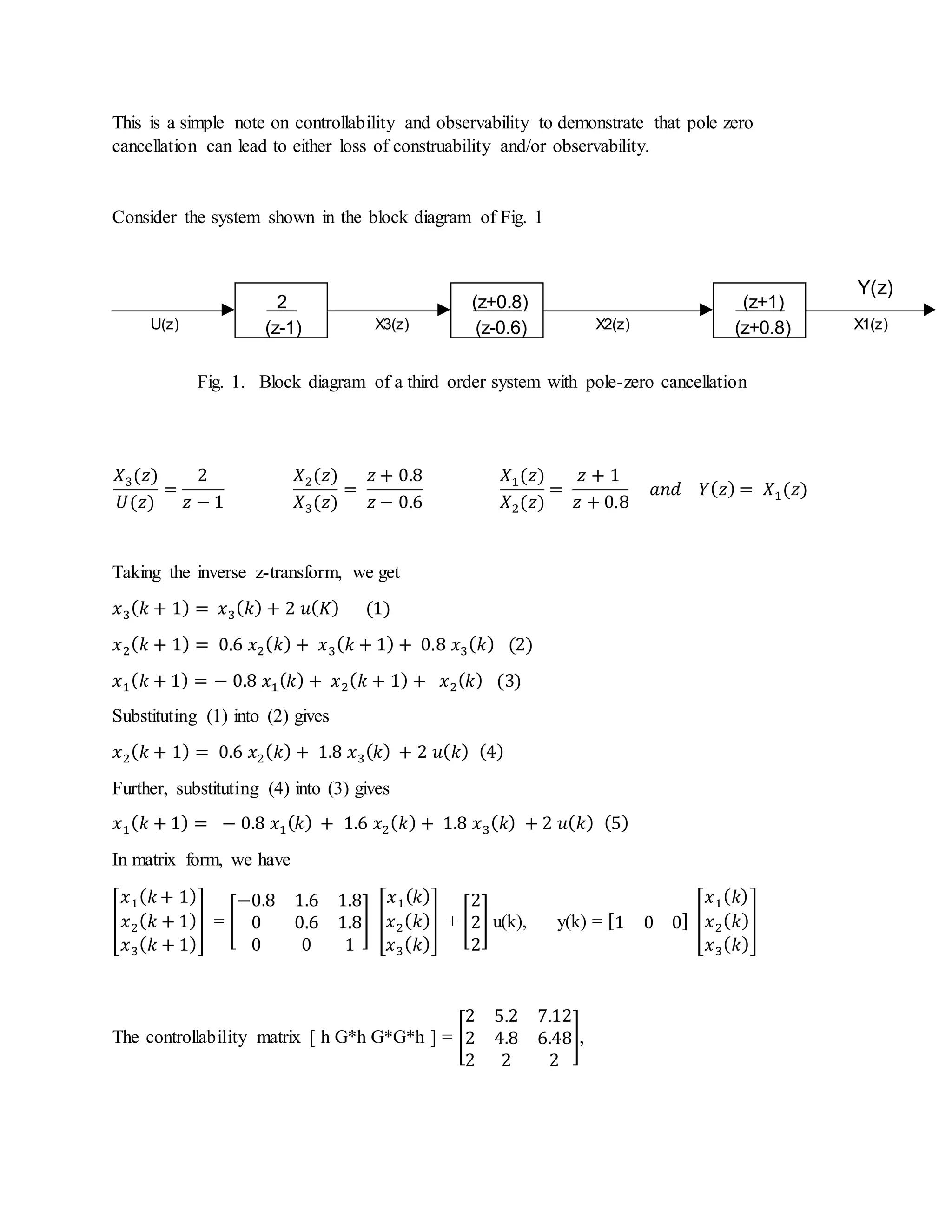 Controllability observability-pole-zero-cancellation | DOCX