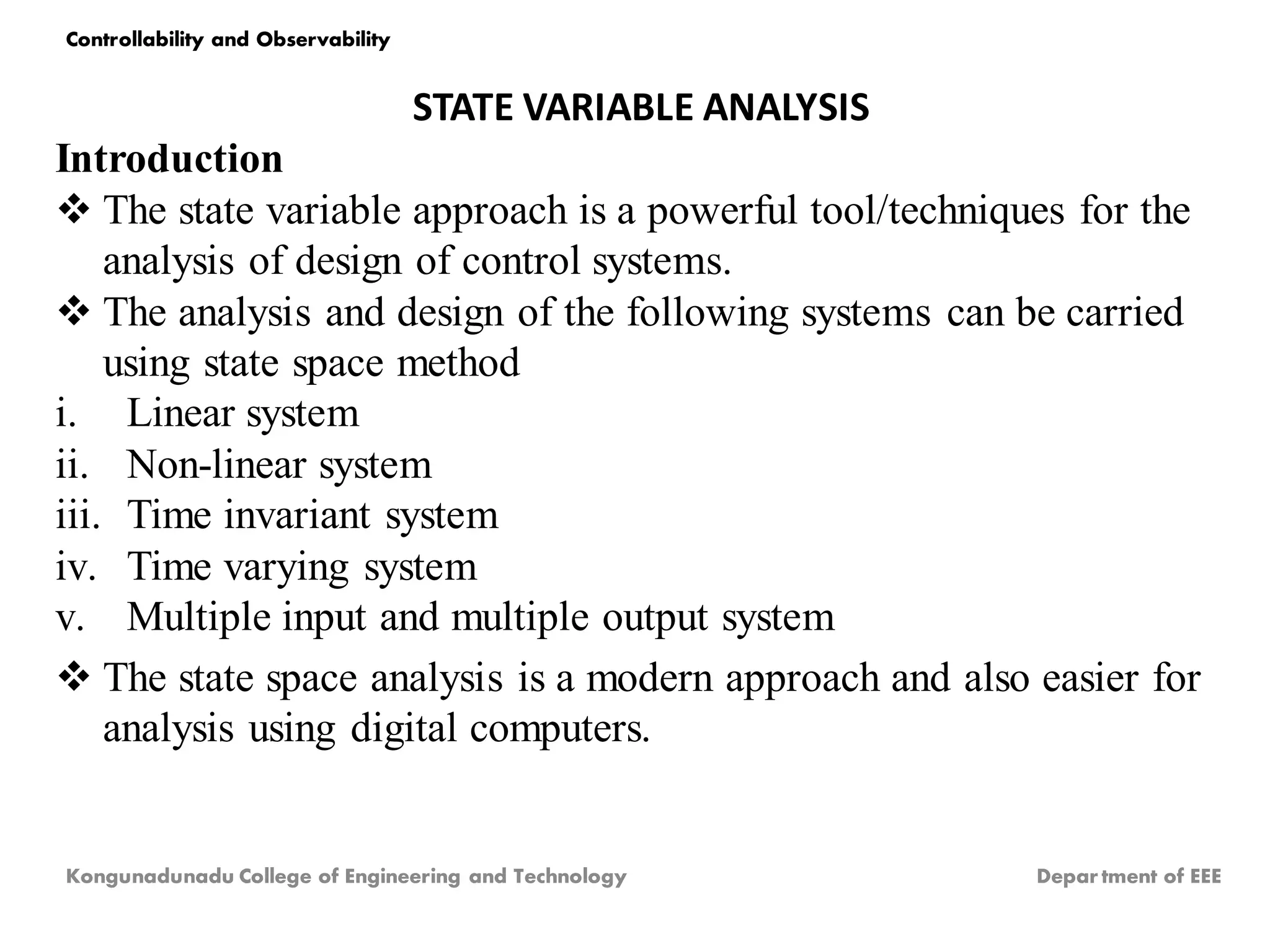 Controllability and observability | PDF