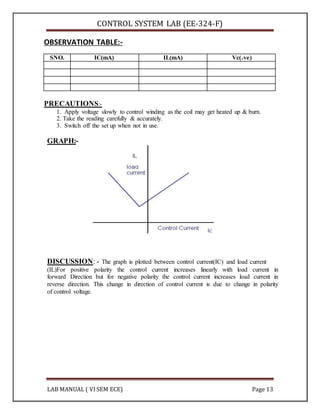 CONTROL SYSTEM LAB MANUAL | DOCX