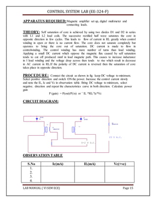 CONTROL SYSTEM LAB MANUAL | DOCX
