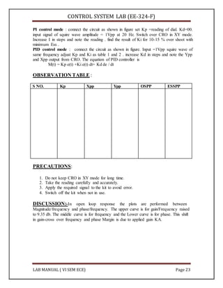CONTROL SYSTEM LAB MANUAL | DOCX