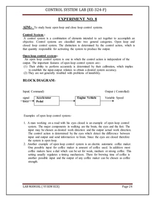 CONTROL SYSTEM LAB MANUAL | DOCX