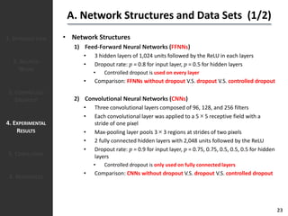 Controlled dropout: a different dropout for improving training speed on deep neural network | PPT