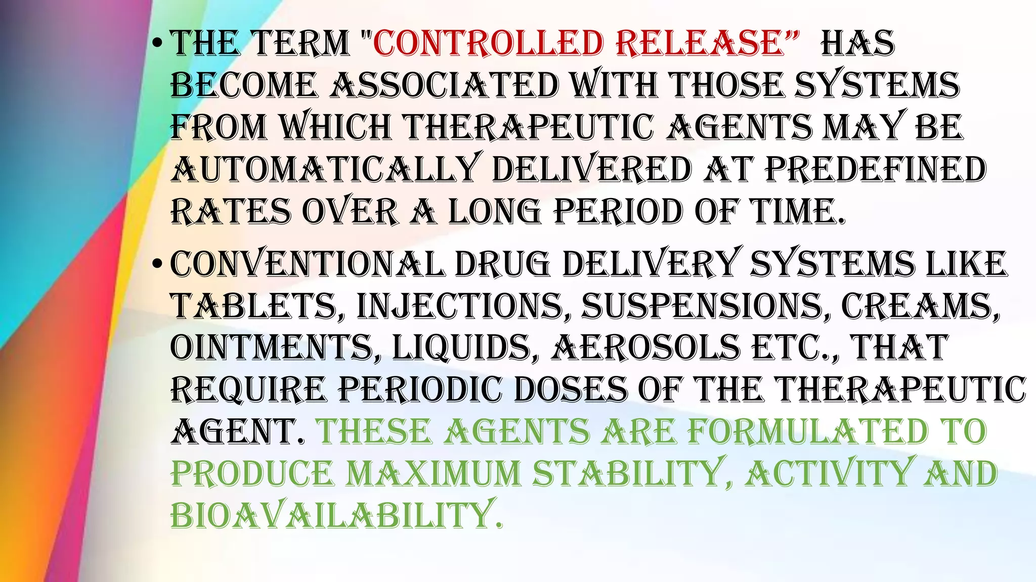 'Controlled drug delivery system' | PDF