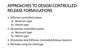 CONTROLLED DRUG DELIVERY SYSTEMS AND IT'S APPLICATIONS | PDF