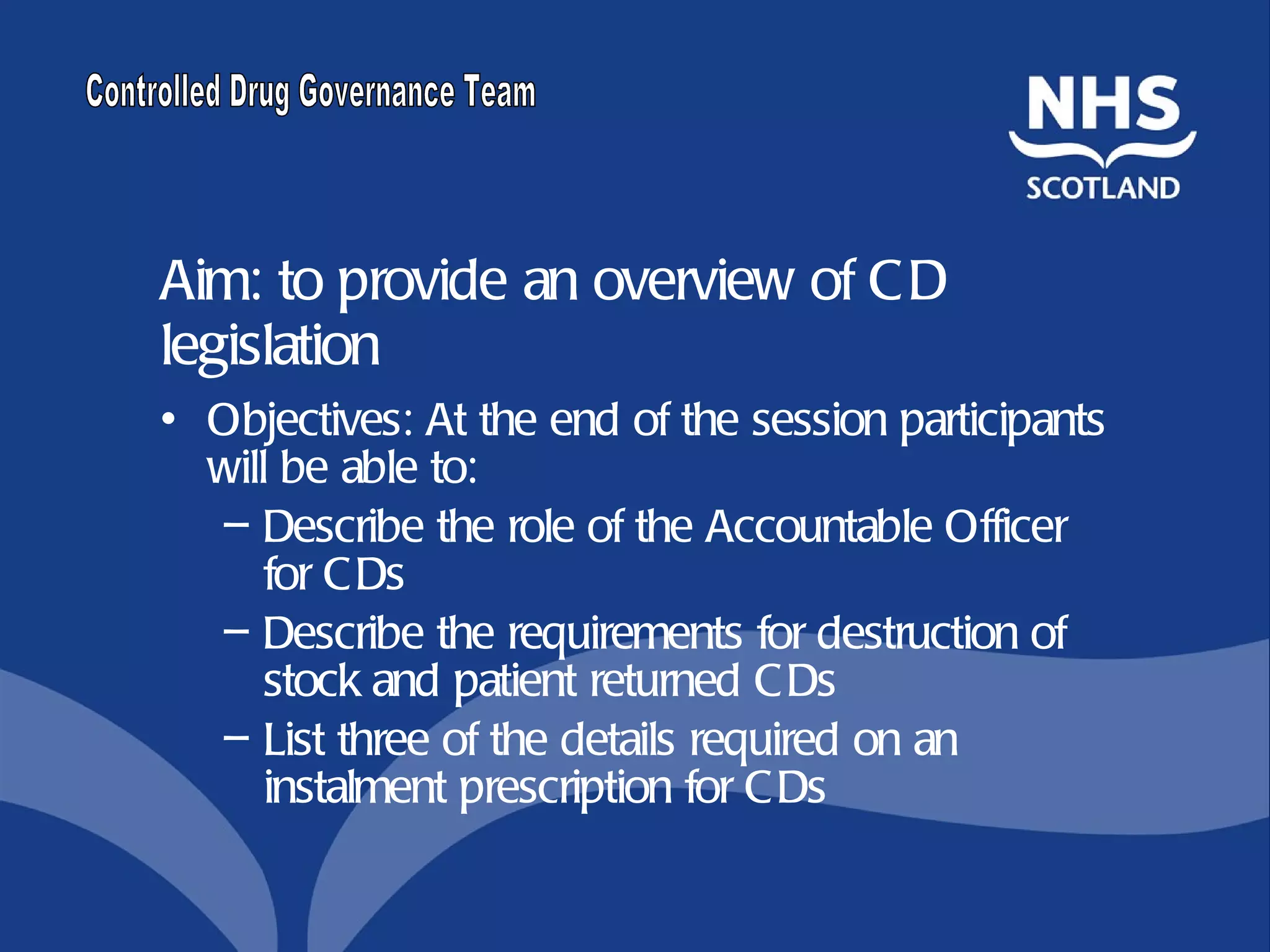 Safer Management and Use of Controlled Drugs | PPT