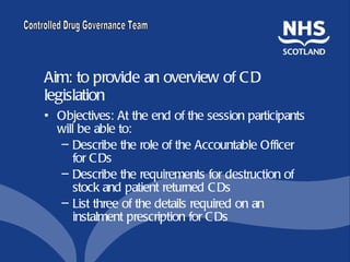 Safer Management and Use of Controlled Drugs | PPT