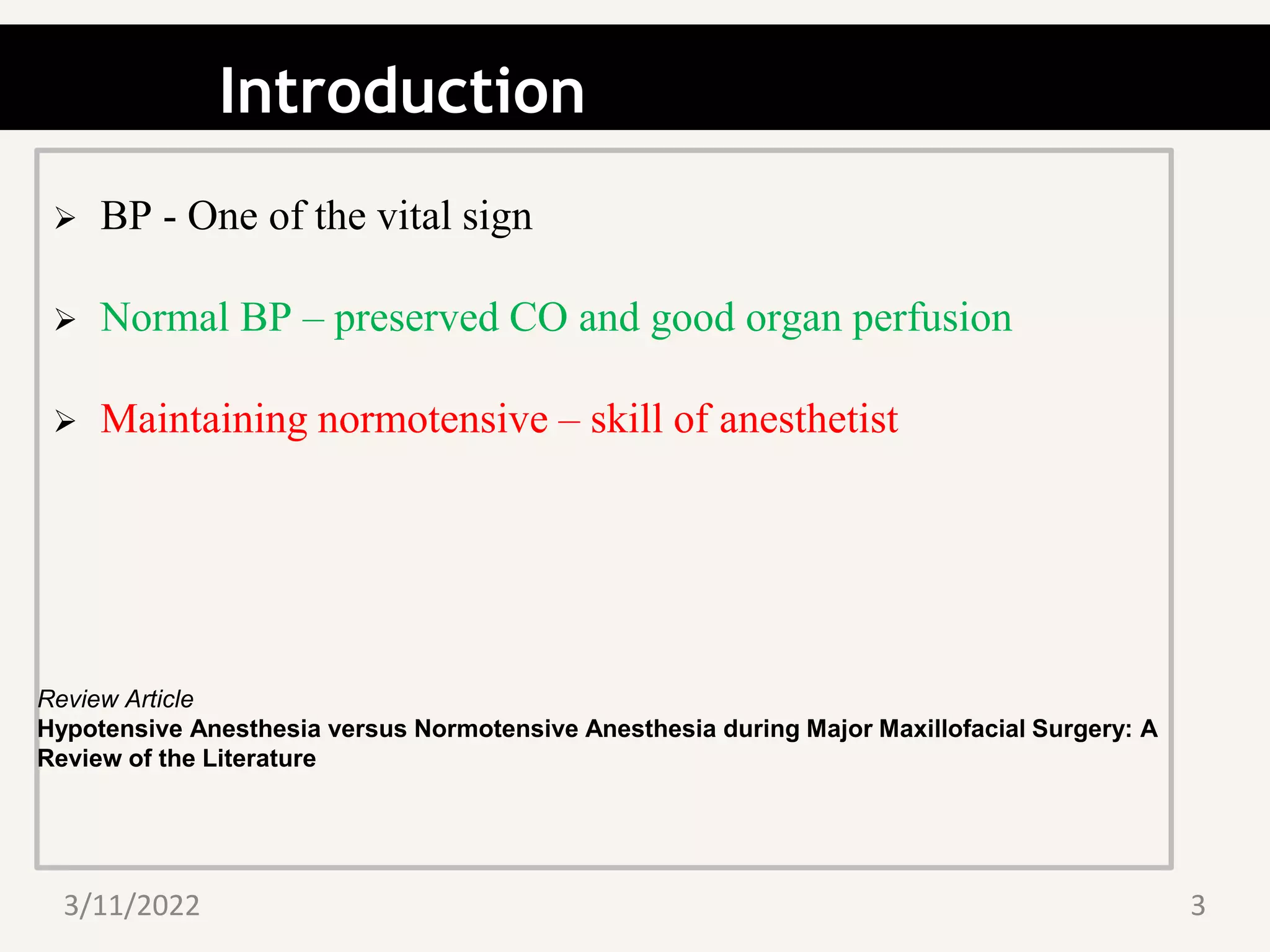 Controlled hypotension in anesthesia | PPTX