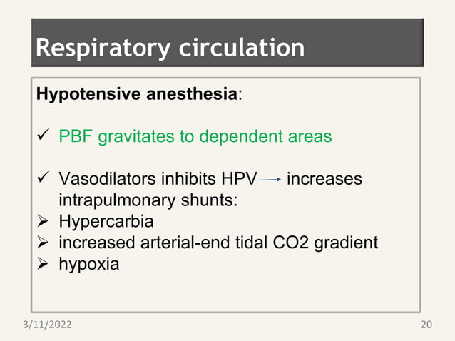 Controlled hypotension in anesthesia | PPTX
