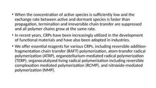 Controlled Radical Polymerization Reagents from TCI Chemicals | PPTX