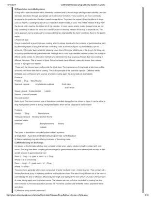 Controlled release drug delivery system (cdds)articlee | PDF