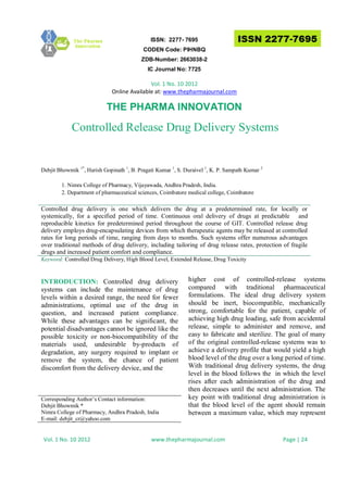 Controlled Release Drug Delivery Systems by Harish Gopinath.pdf