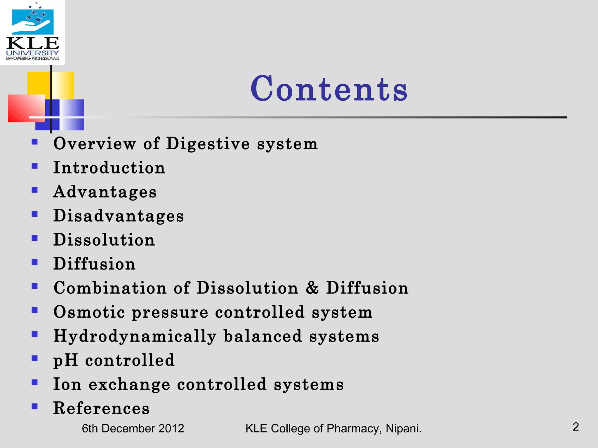 Controlled release oral drugd elivery systems | PPT