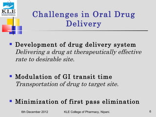 Controlled release oral drugd elivery systems | PPT