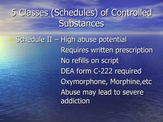 Controlled Substance Logs | PPT