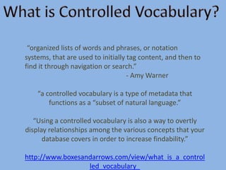 Controlled Vocabulary | PPTX