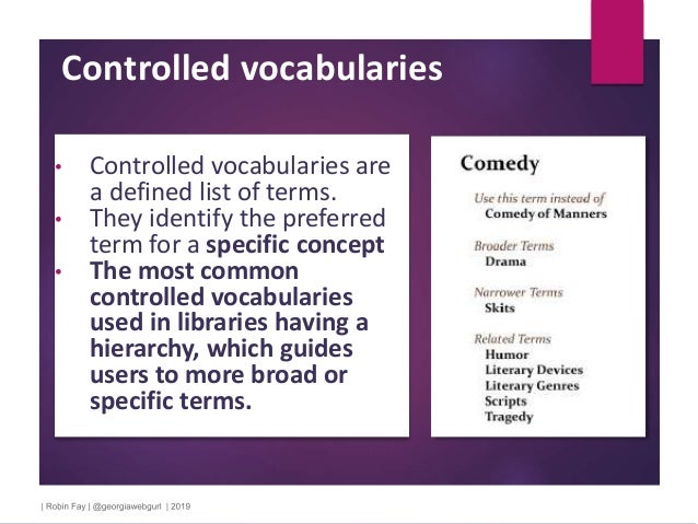 Controlled Vocabularies & Cataloging