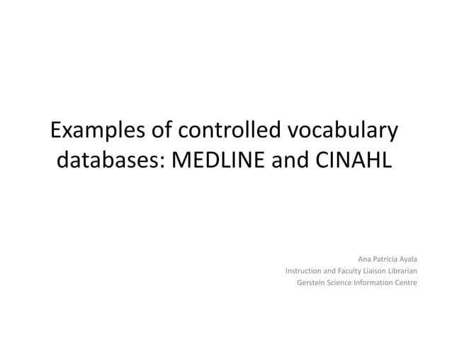 Controlled vocabulary examples | PPTX