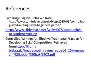 Controlled writing | PPTX | Screenwriting | Content Production