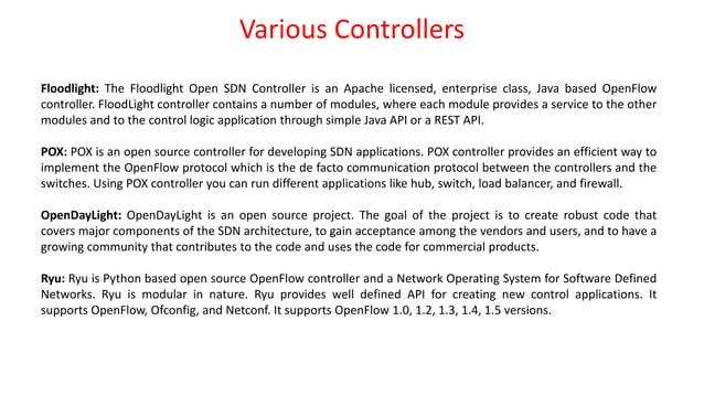 Sdn Software Defined Networking Controller Ppt